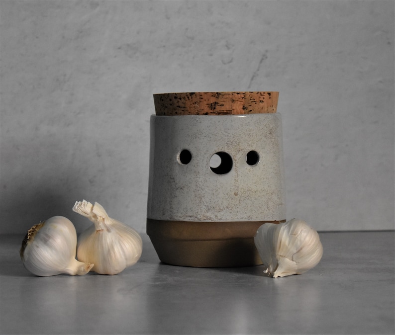 Rustic Garlic Keeper Ceramic Garlic Jar Homespun Pottery - Etsy