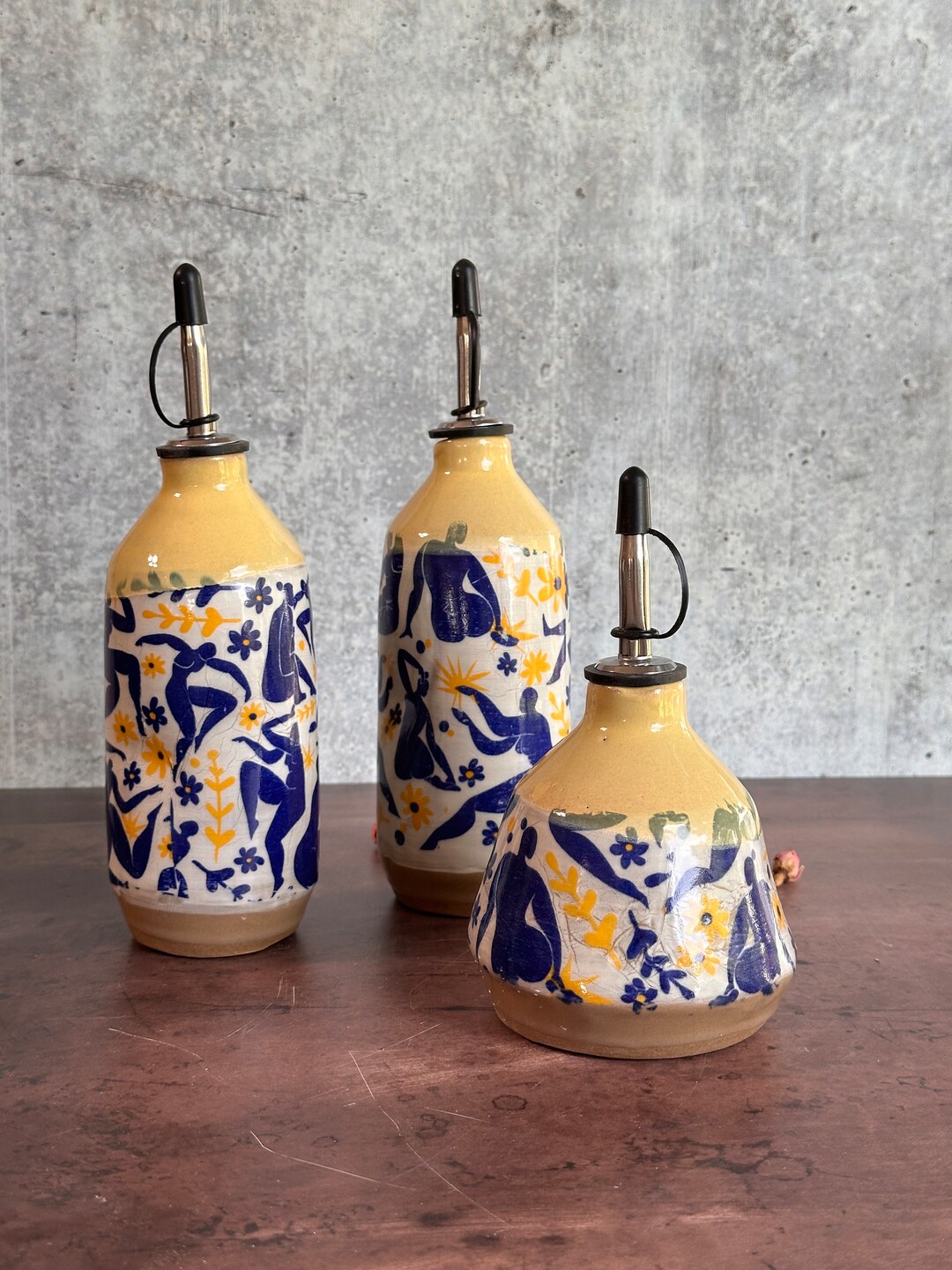 Limited Addition Large Ceramic Oil Bottle, Matisse Inspired Dancing ...