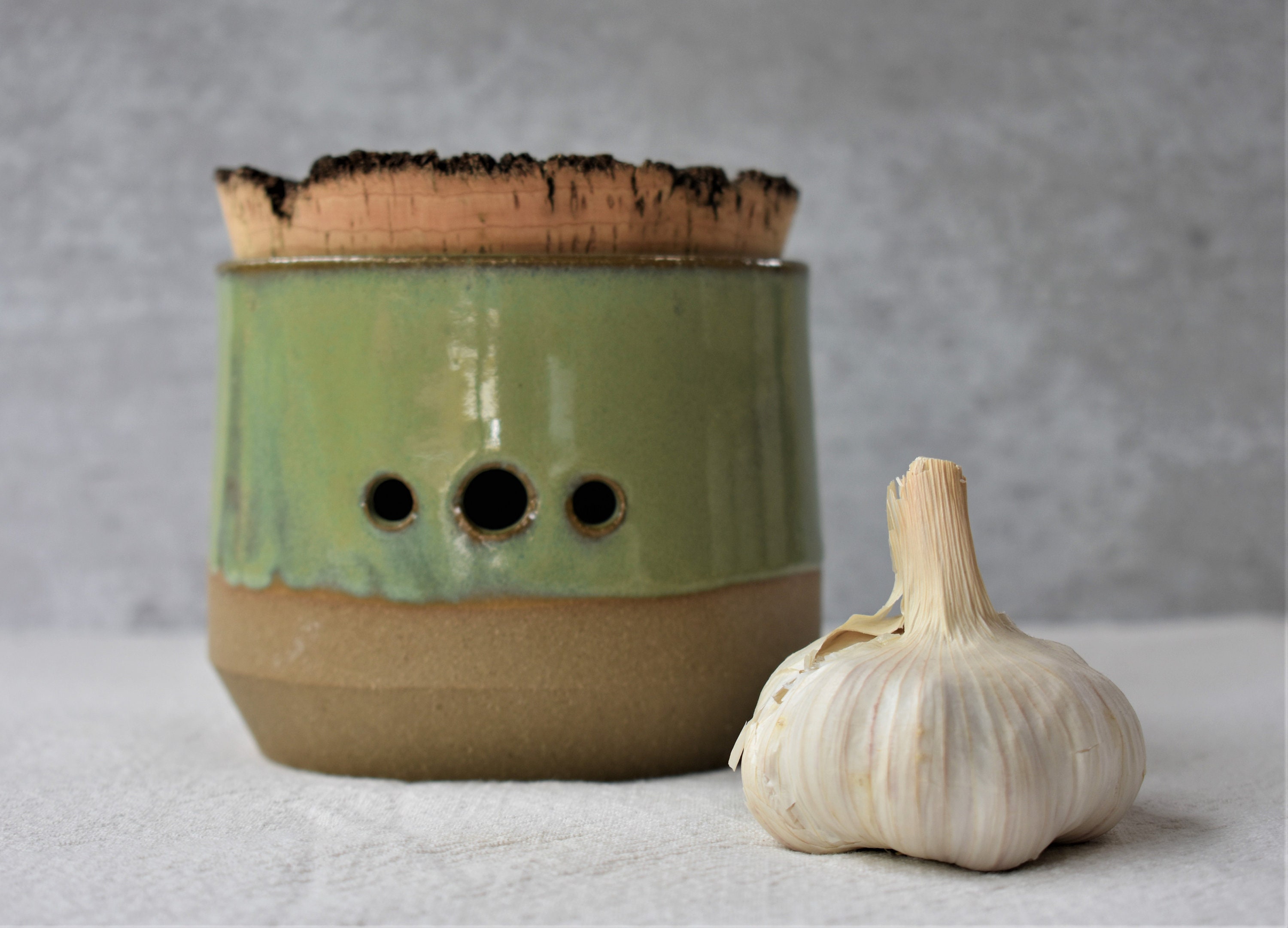 Rustic Garlic Keeper Ceramic Garlic Jar Homespun Pottery - Etsy