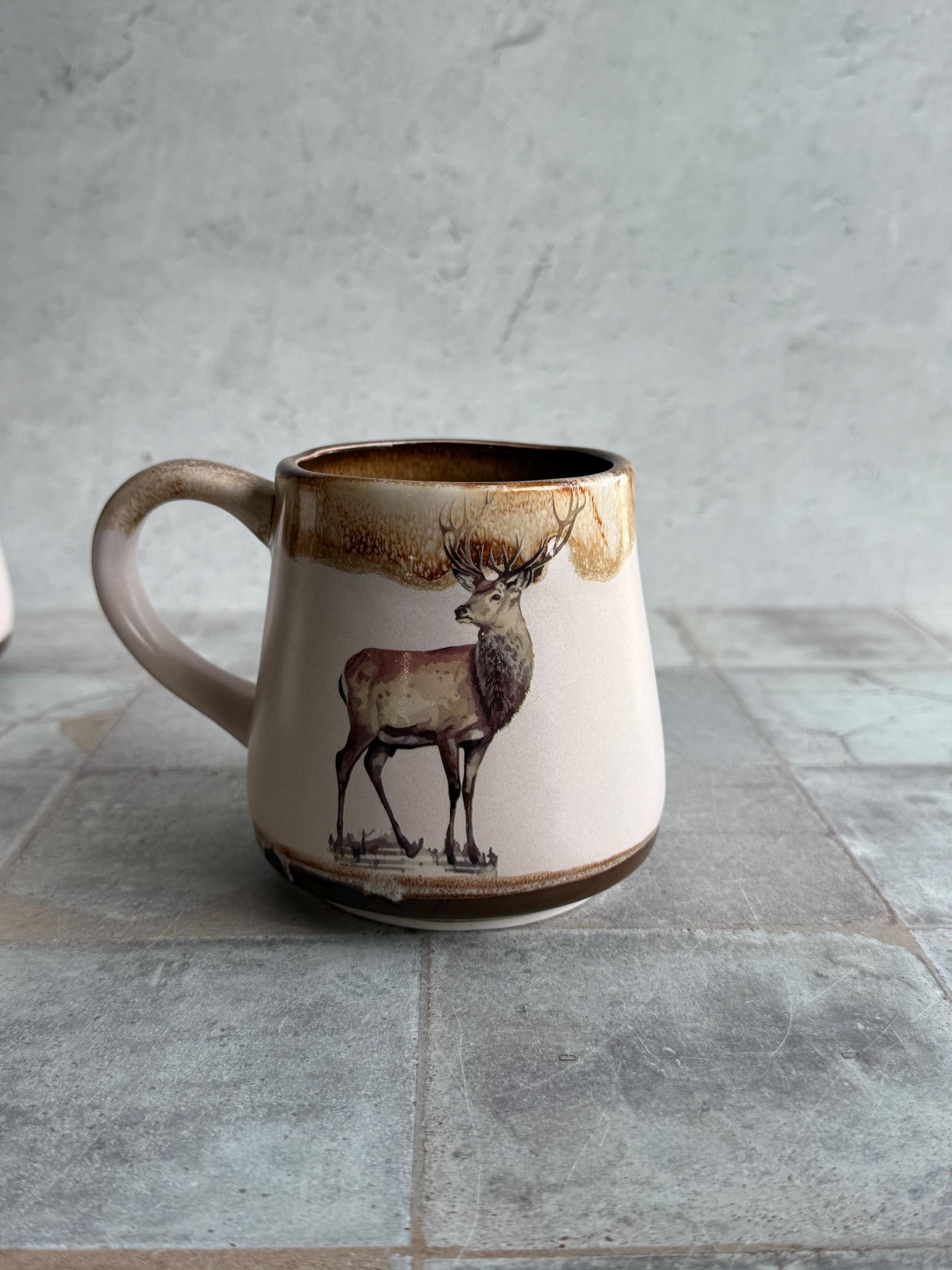 Handmade Ceramic Wildlife Mug - Bison Moose Bear Deer Elk Pottery ...