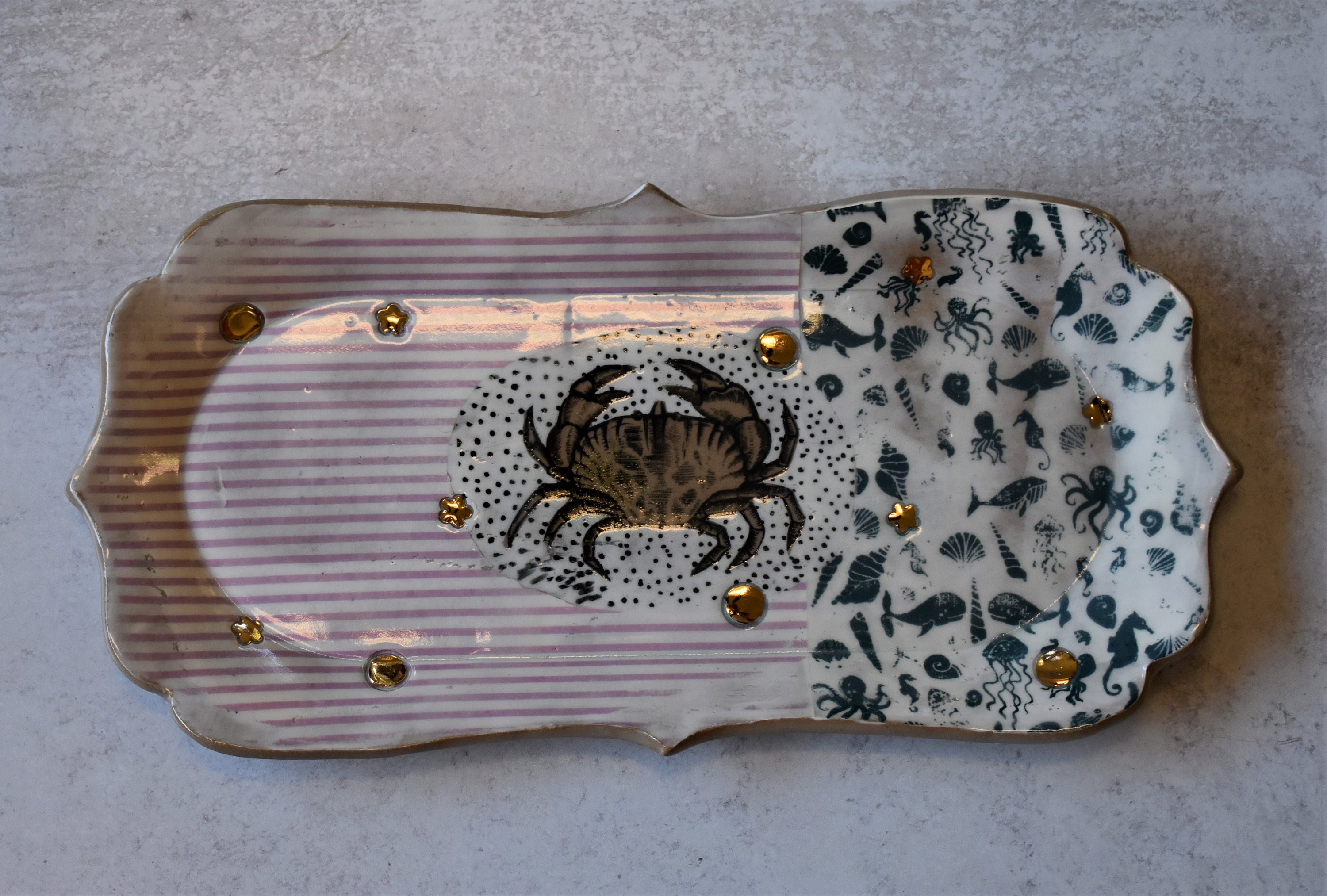 Handmade Ceramic Serving Platter, Crab Serving Dish, Wedding Gift ...