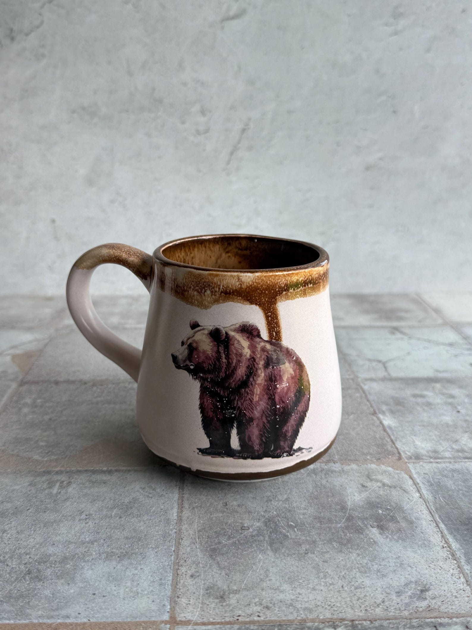 Handmade Ceramic Wildlife Mug - Bison Moose Bear Deer Elk Pottery ...