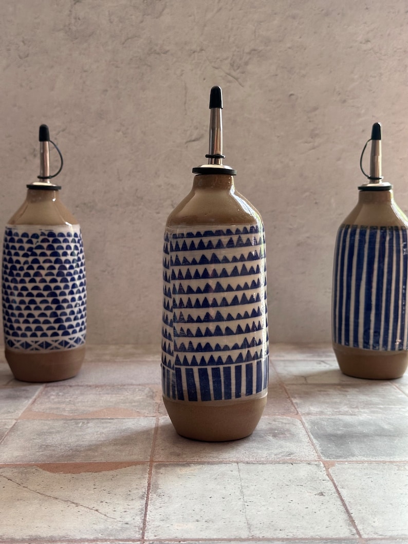 Handmade Ceramic Oil Cruet, Soap Dispenser, Vinegar Bottle - Etsy