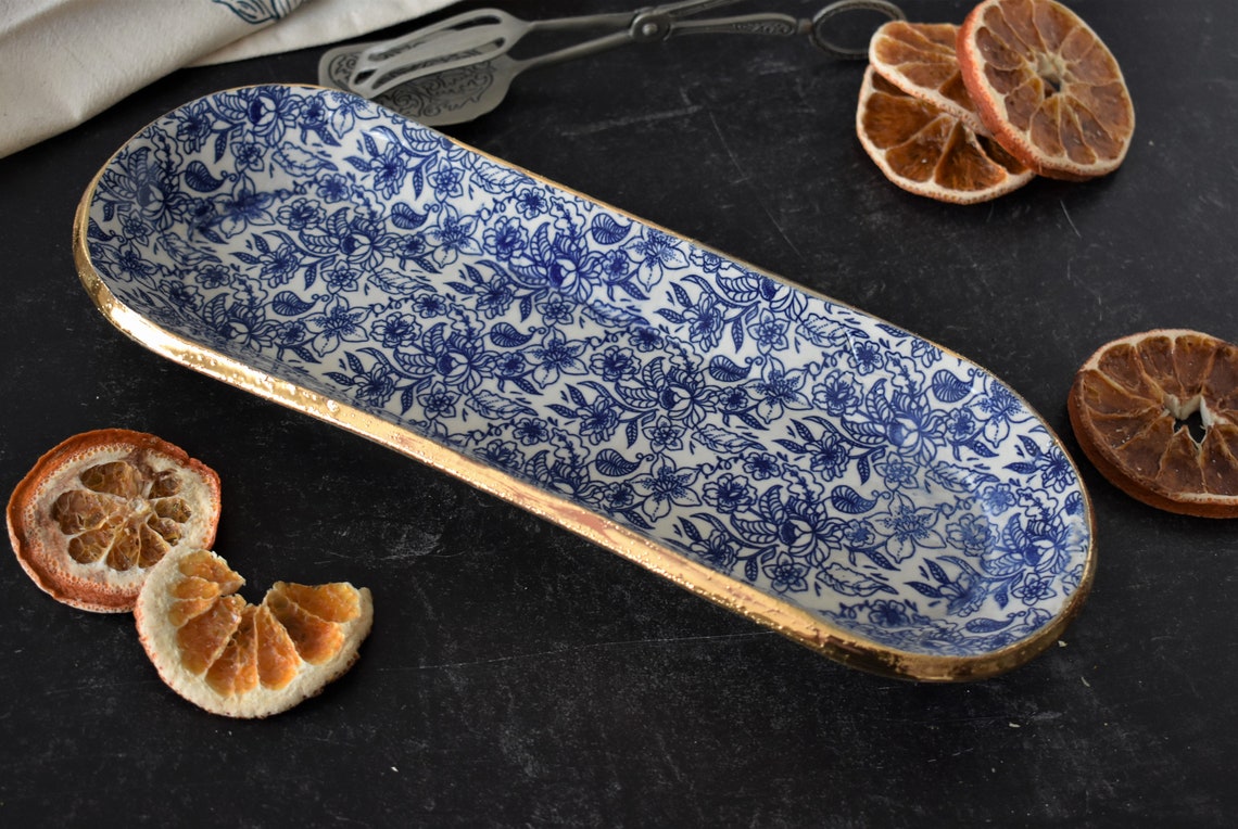 Oval Ceramic Serving Platter: Handmade Pottery Dish for Appetizers ...