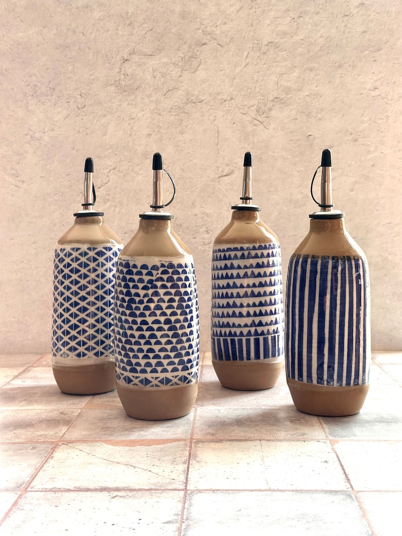 Handmade Ceramic Oil Cruet, Soap Dispenser, Vinegar Bottle - Etsy