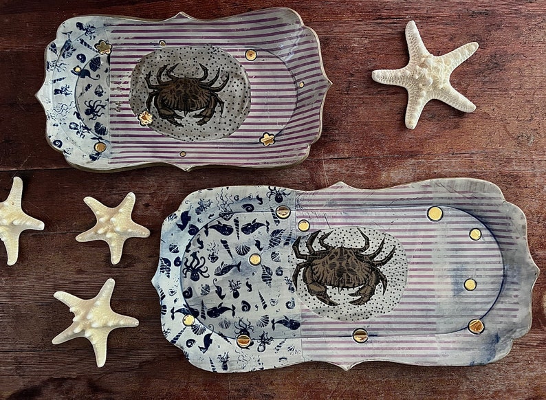 Handmade Ceramic Serving Platter, Crab Serving Dish, Wedding Gift ...