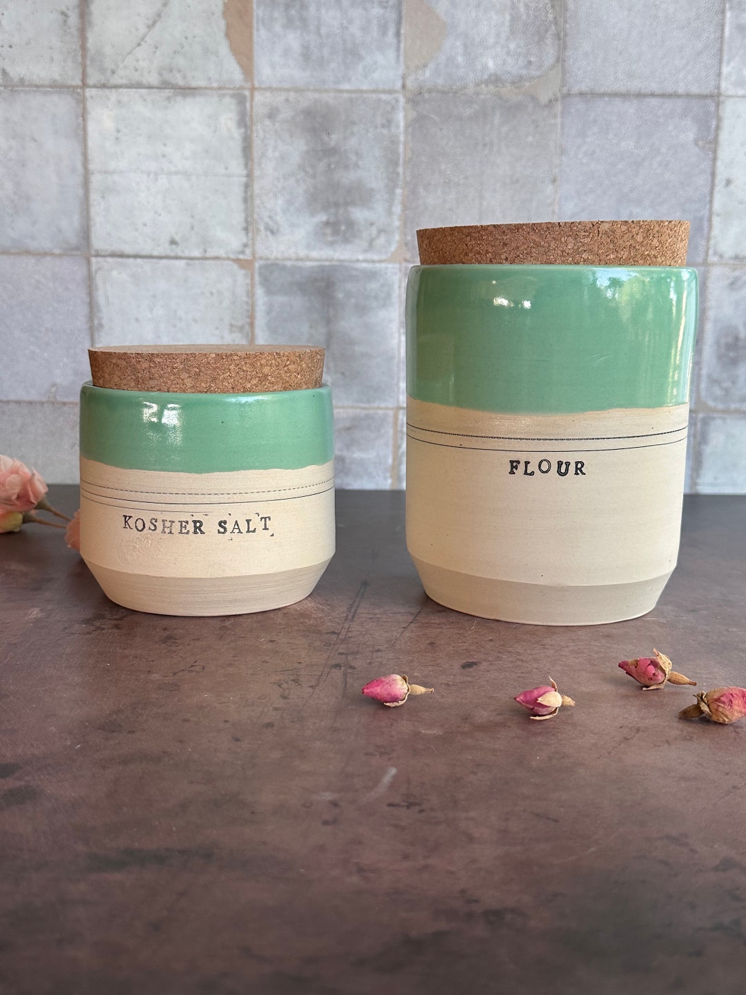 Kitchen Storage, Flour Canister, Coffee Canister, Ceramic Jar, Handmade ...