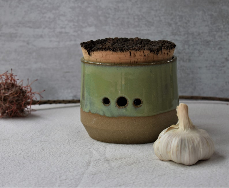 Rustic Garlic Keeper Ceramic Garlic Jar Homespun Pottery - Etsy