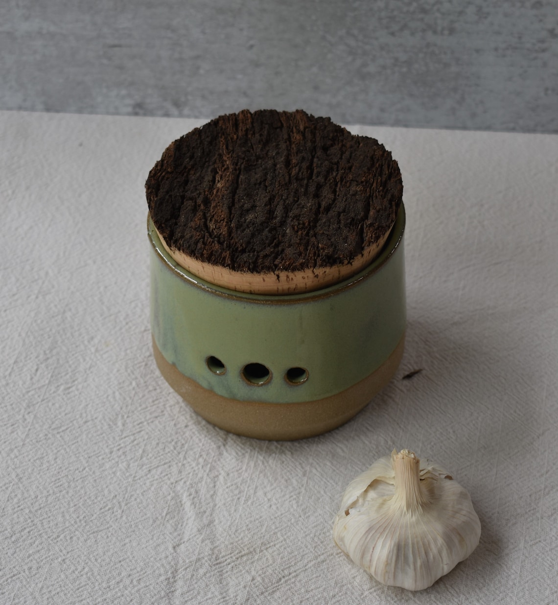 Rustic Garlic Keeper Ceramic Garlic Jar Homespun Pottery - Etsy