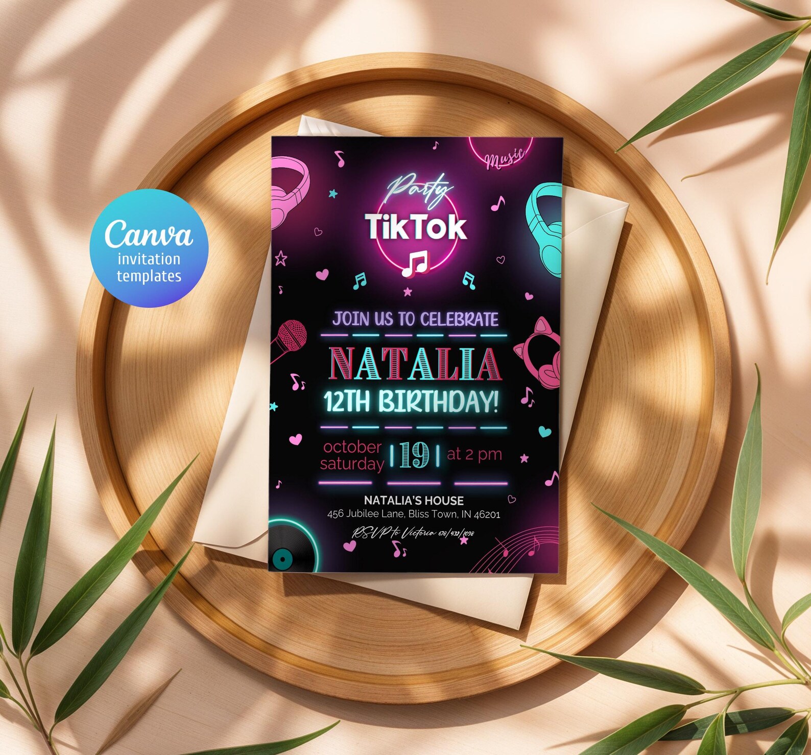 Tiktok Birthday Invitation, Tik Tok Invite, Printable Editable Tiktok ...