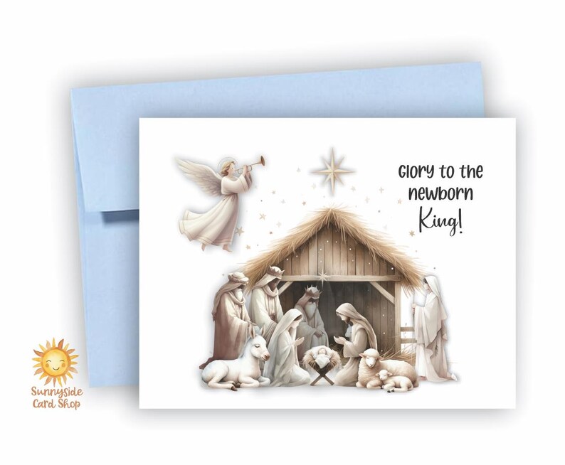 Watercolor Nativity Christmas Cards: Glory to the Newborn King ...