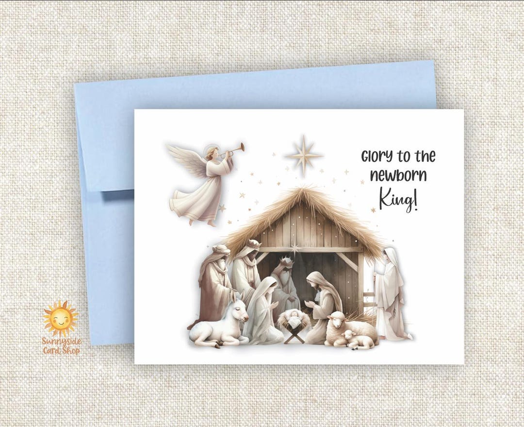 Watercolor Nativity Christmas Cards: Glory to the Newborn King ...
