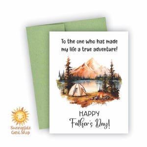 Father's Day Camping Card: Birthday Adventure Tent, Lake, Mountains - Etsy