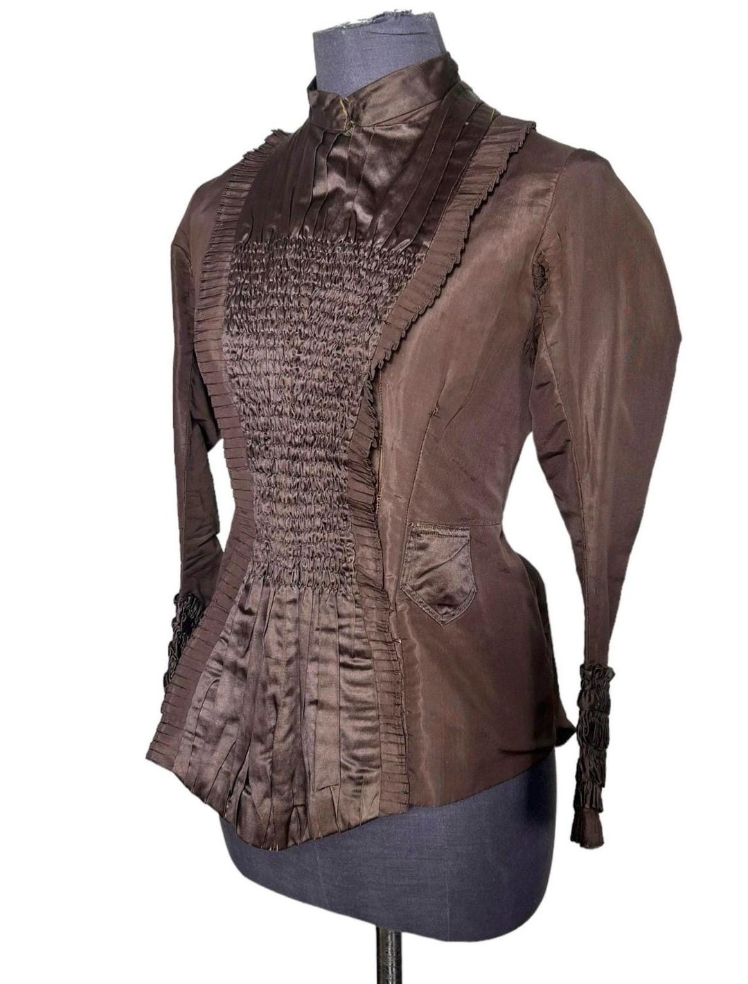 1880s Bodice, Antique Jacket in Brown Silk - Etsy