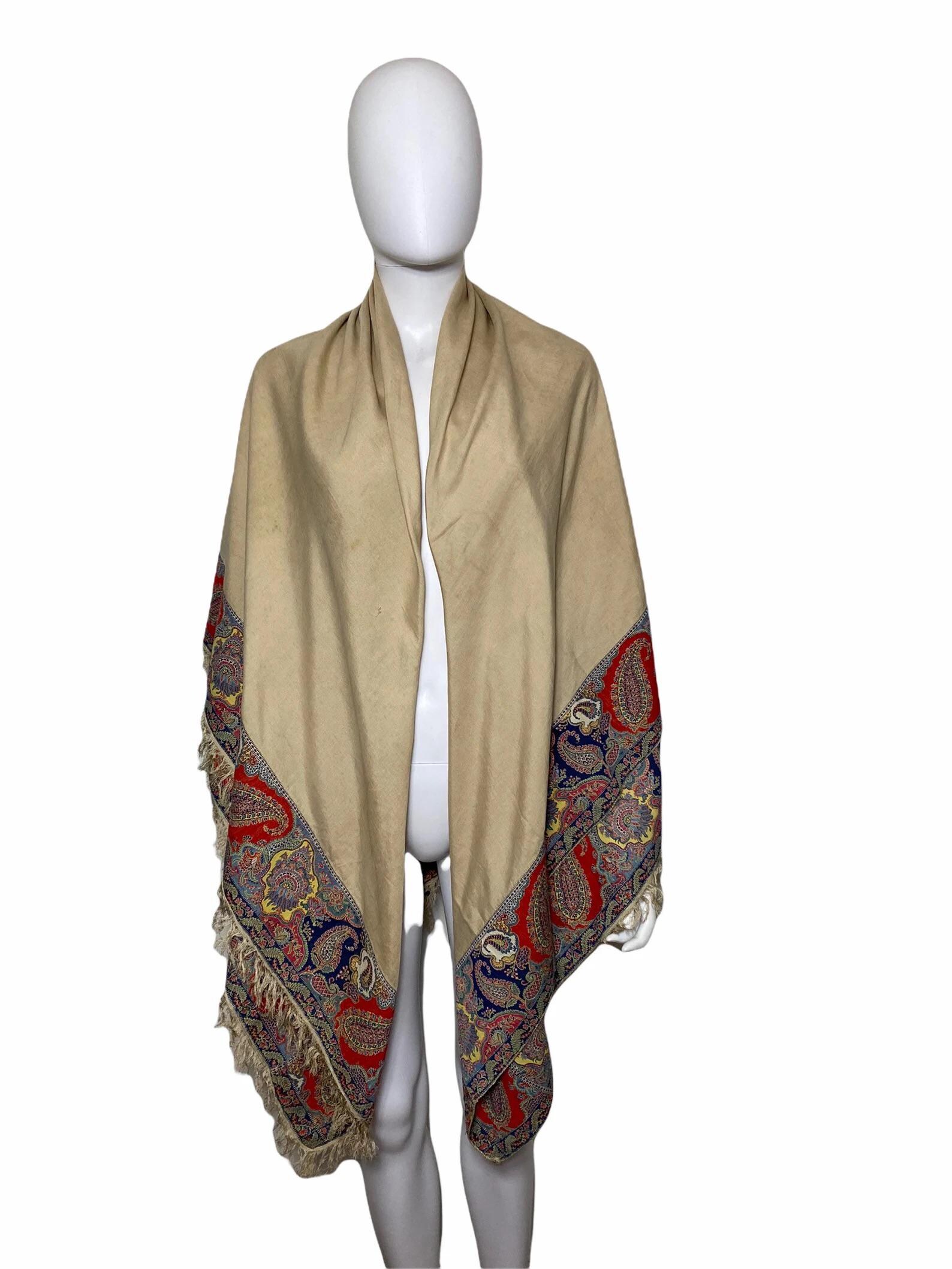 1830s Fold Over Shawl in Silk - Etsy