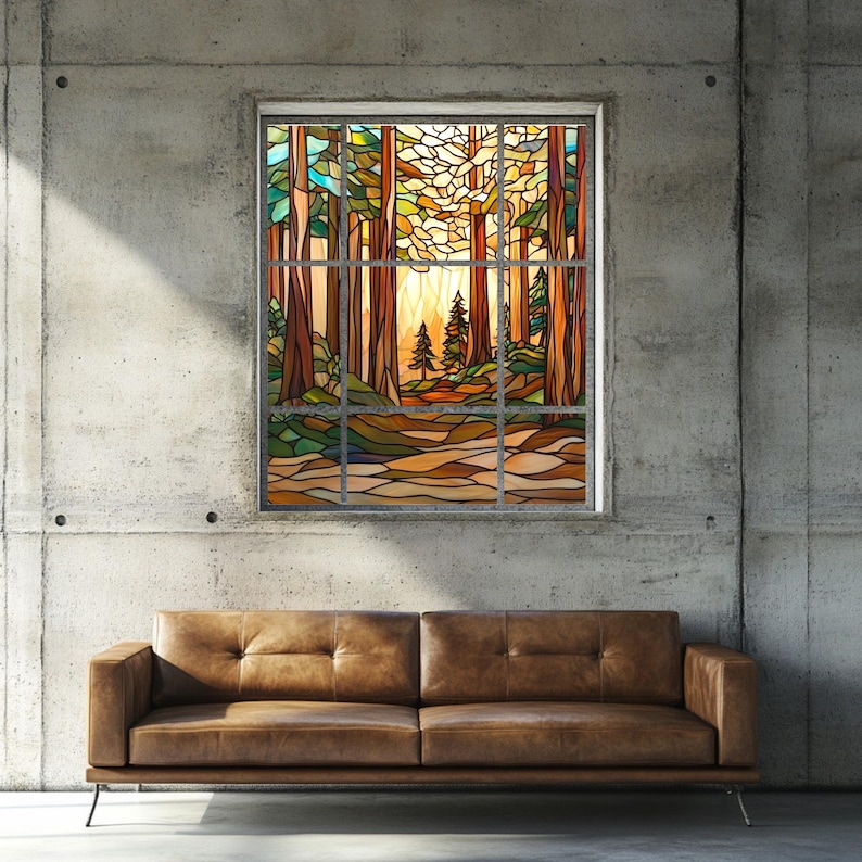 Stained Glass Window Door Cling Frosted | PVC Free | Custom Size ...