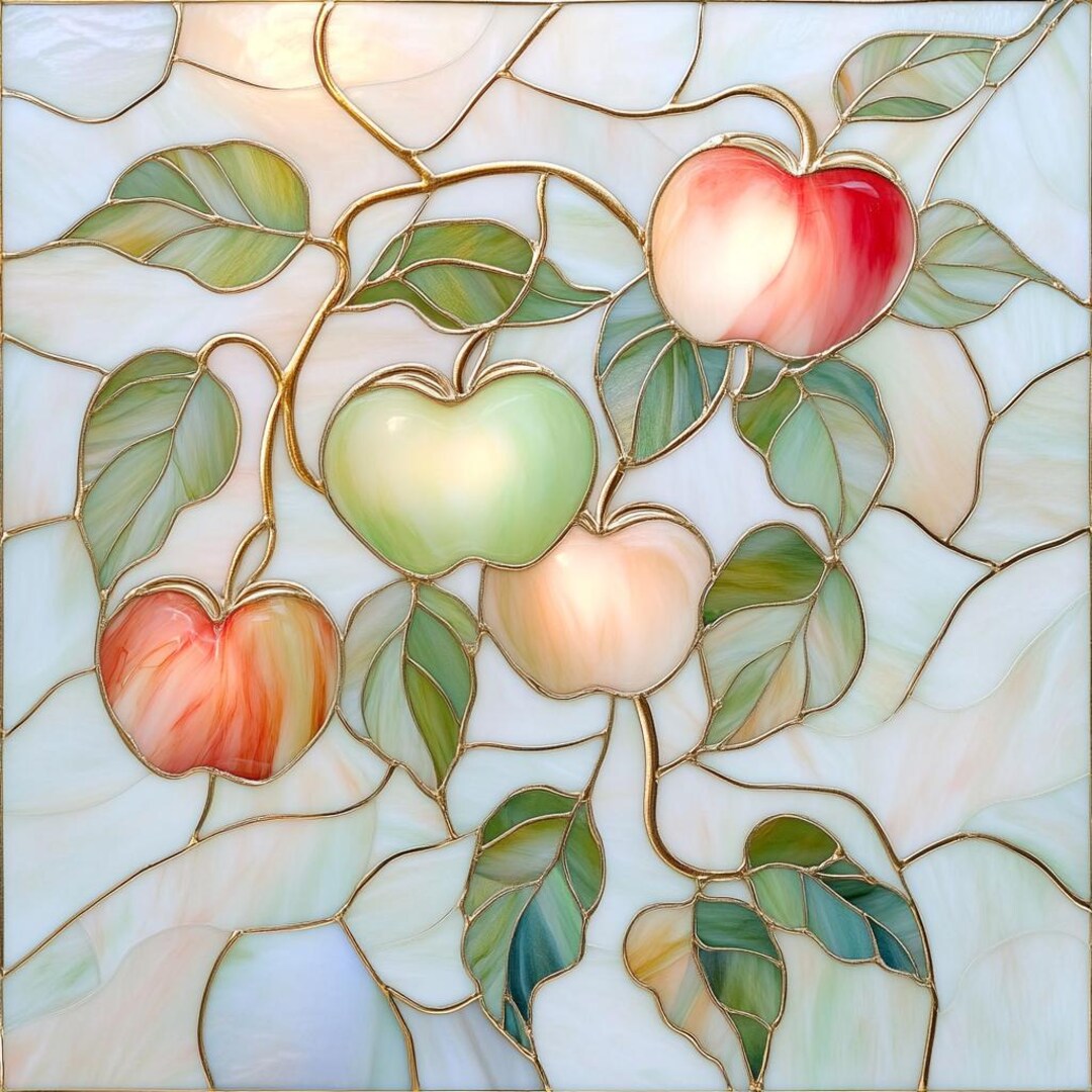 Apple Stained Glass Window Film | Frosted Privacy, Custom Size - Etsy