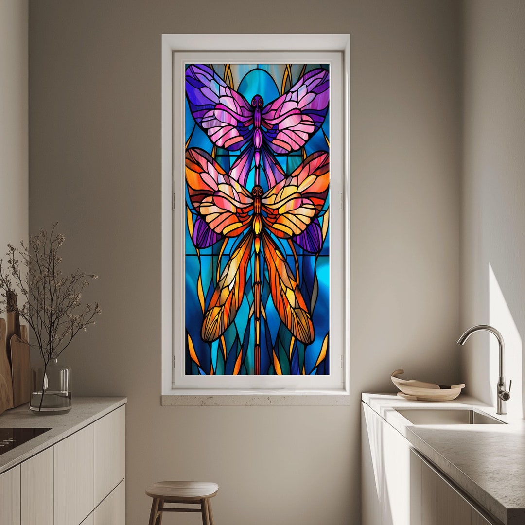 Stained Glass Window Door Cling Frosted | PVC Free USA | Custom Size ...