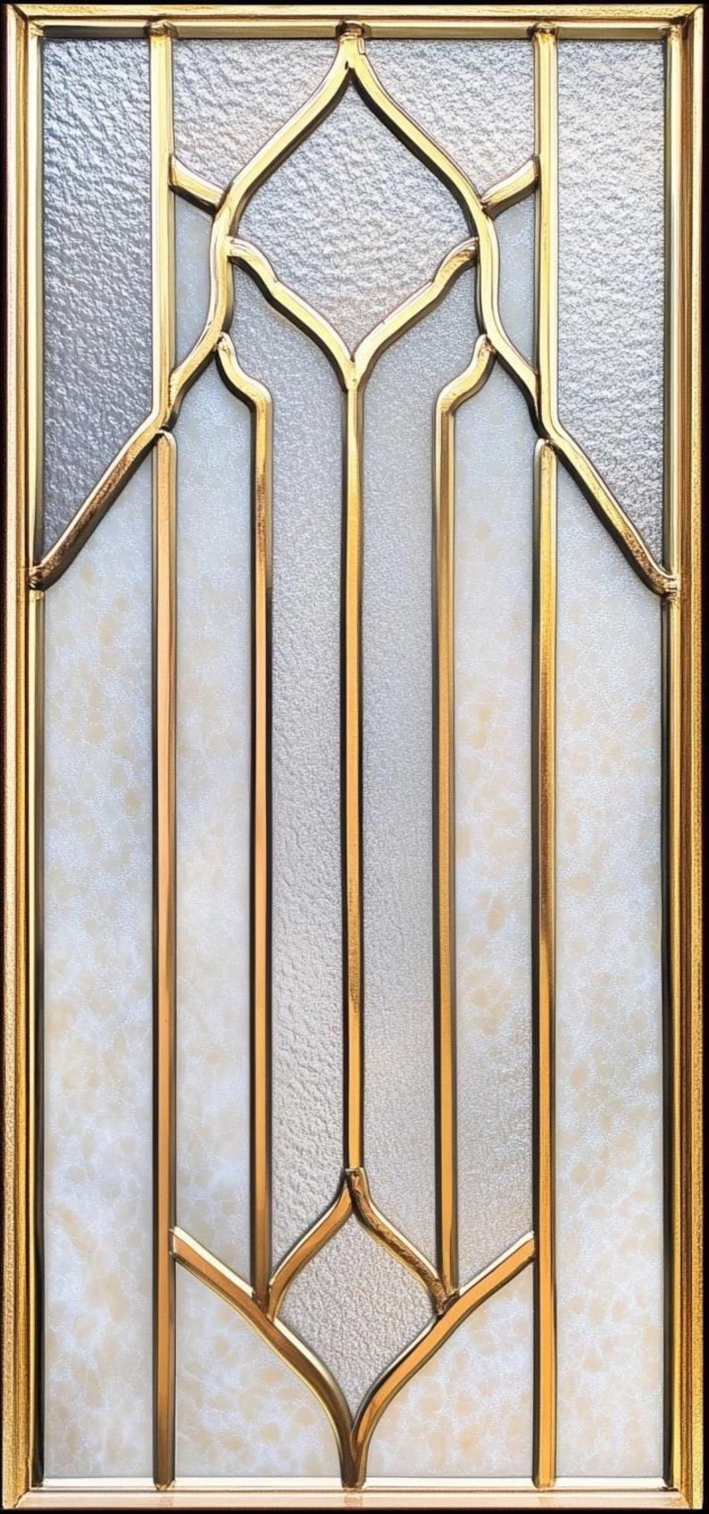 Art Deco Stained Glass Window Film: Frosted Privacy, Reusable, Eco ...