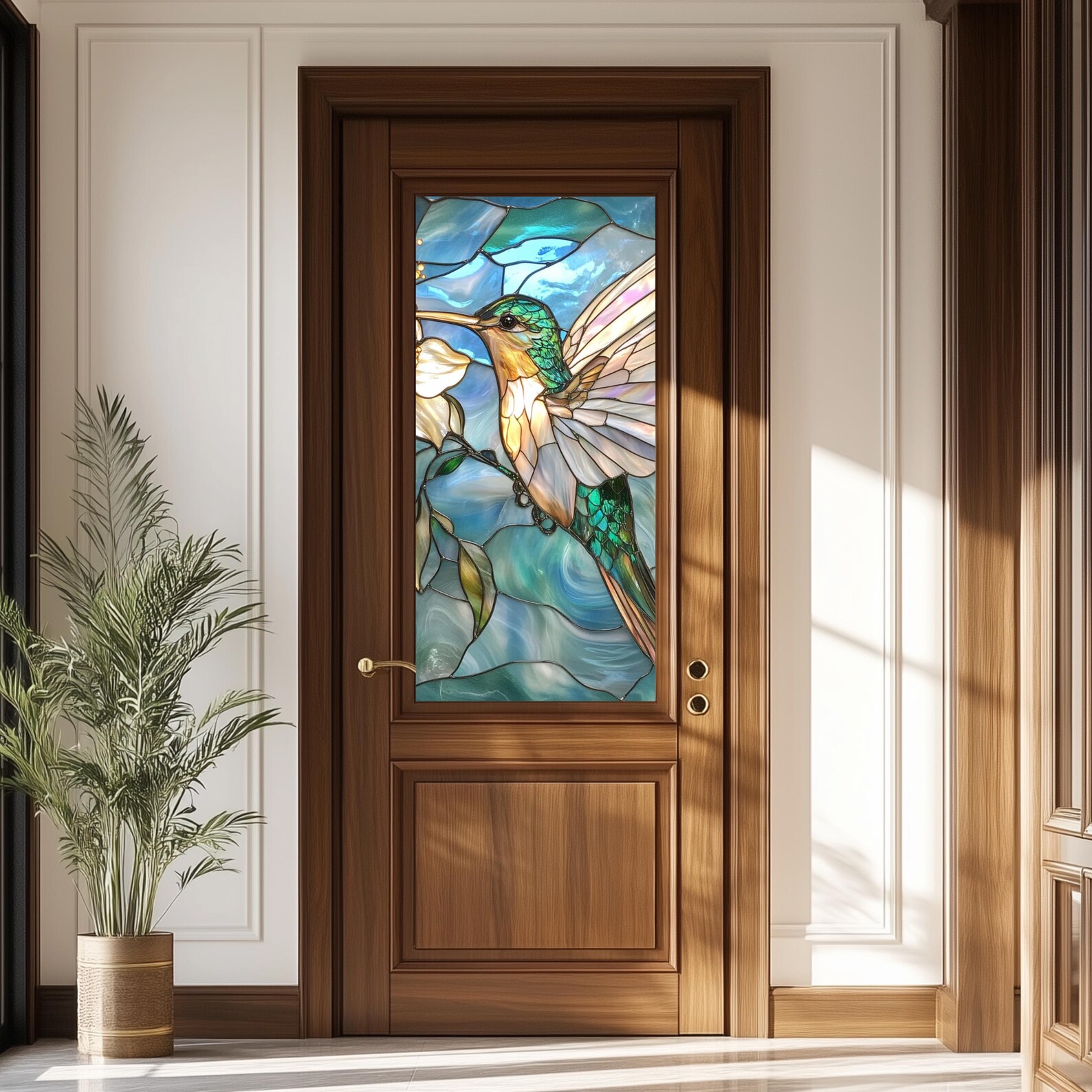 Stained Glass Window Door Film Frosted | PVC Free | Custom Size | Bird ...