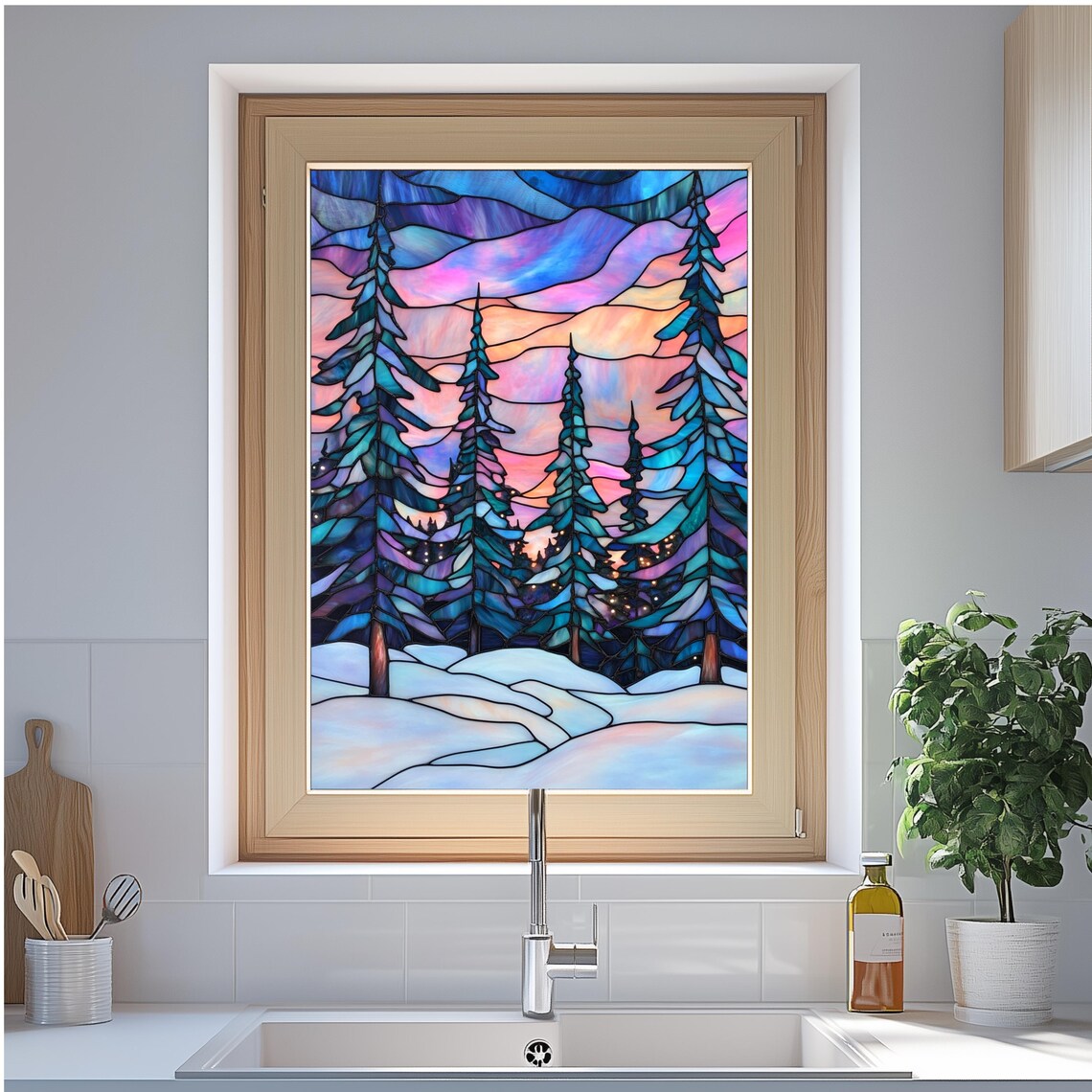 Stained Glass Window Door Film Frosted | PVC Free | Custom Size ...