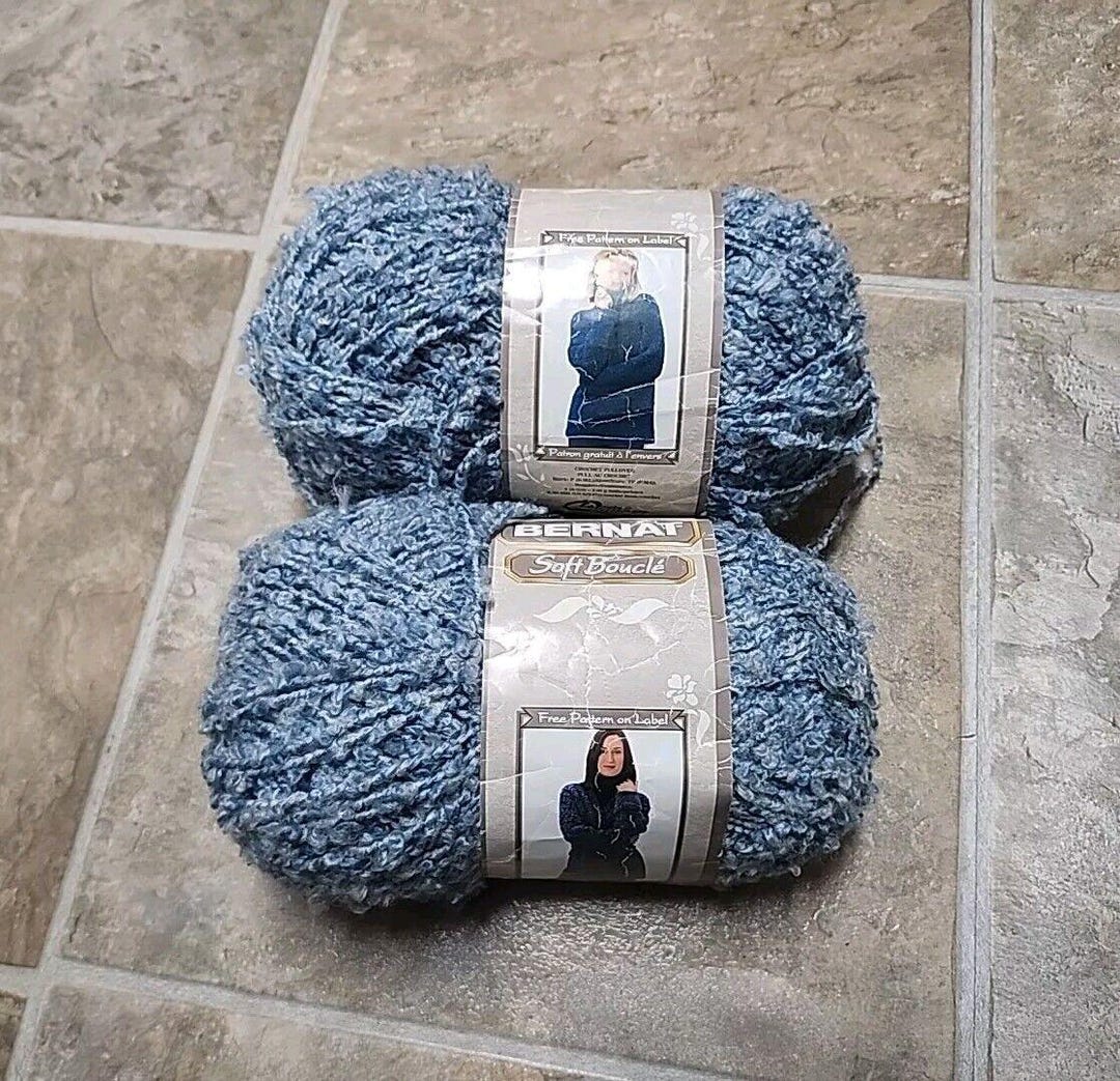 NEW Bernat Soft Boucle Yarn 26953 Soft Blue Shades 6 Acrylic/olyester 5 ...