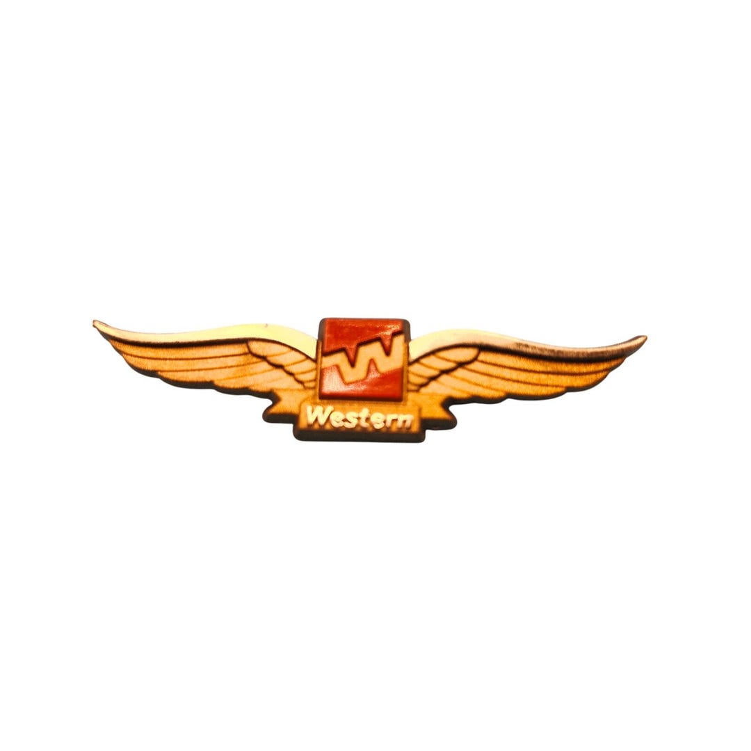 Vintage Western Airlines Junior Pilot Wings Plastic Pin Collectible ...