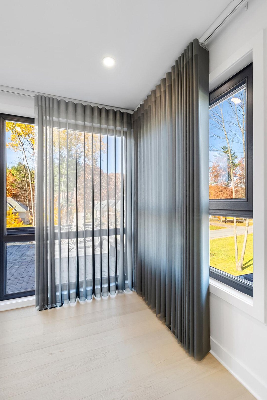 Motorized Blackout Sheer Vertical Curtains With Blind Privacy Smart Home & Commercial Soil ...