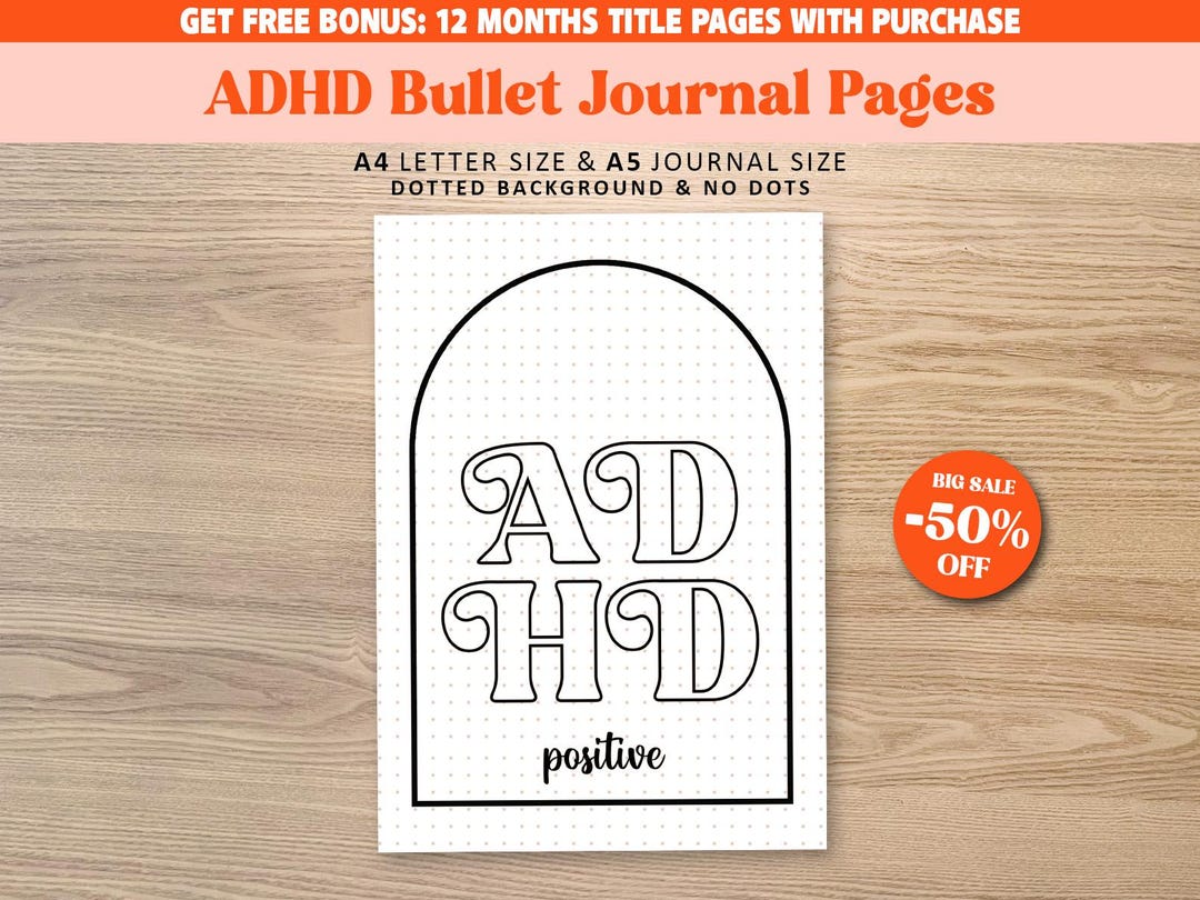 ADHD Title Page Planner – ADHD for Adults, Late Diagnosis Journal ...