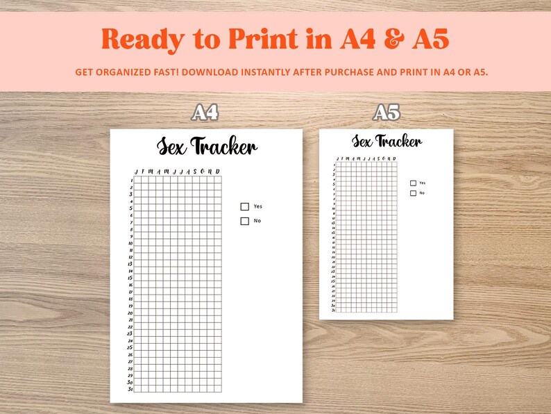 Sex TRACKER, Printable Journal Page, Planner Page, Intercourse Tracker ...