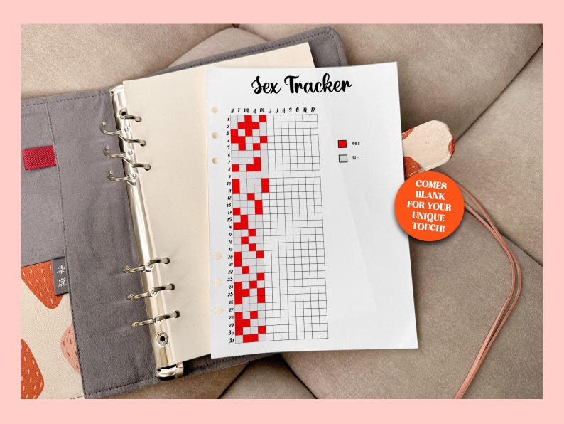 Sex TRACKER, Printable Journal Page, Planner Page, Intercourse Tracker ...