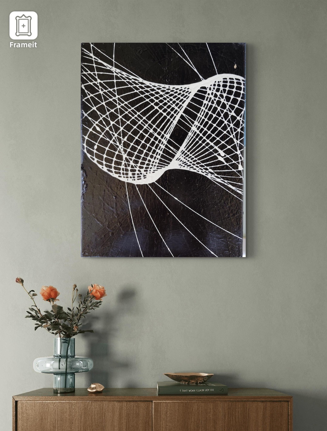 Unique Pendulum Painting on Abstract Canvas "motif" the Canvas is 40 Cm ...