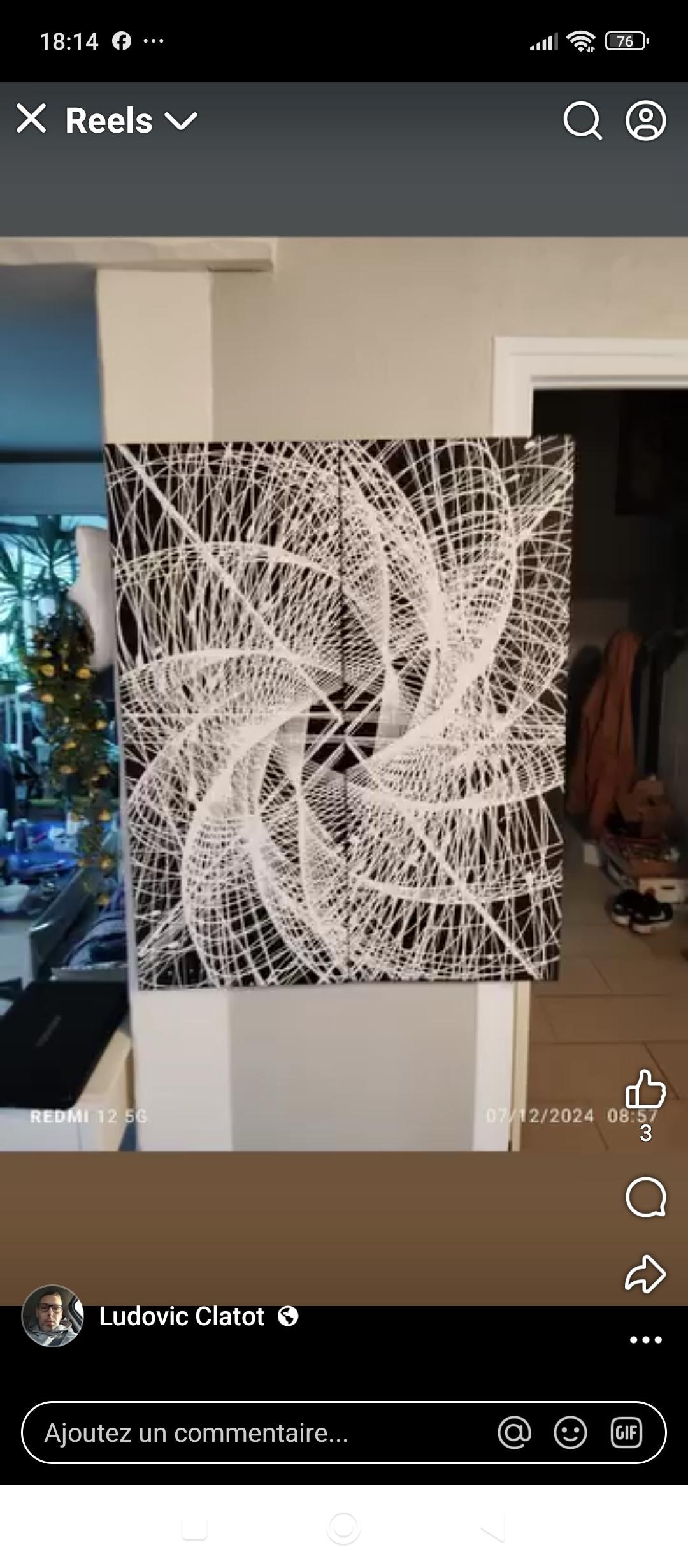 Unique Pendulum Painting on Abstract Canvas, "shadow." the Canvas ...
