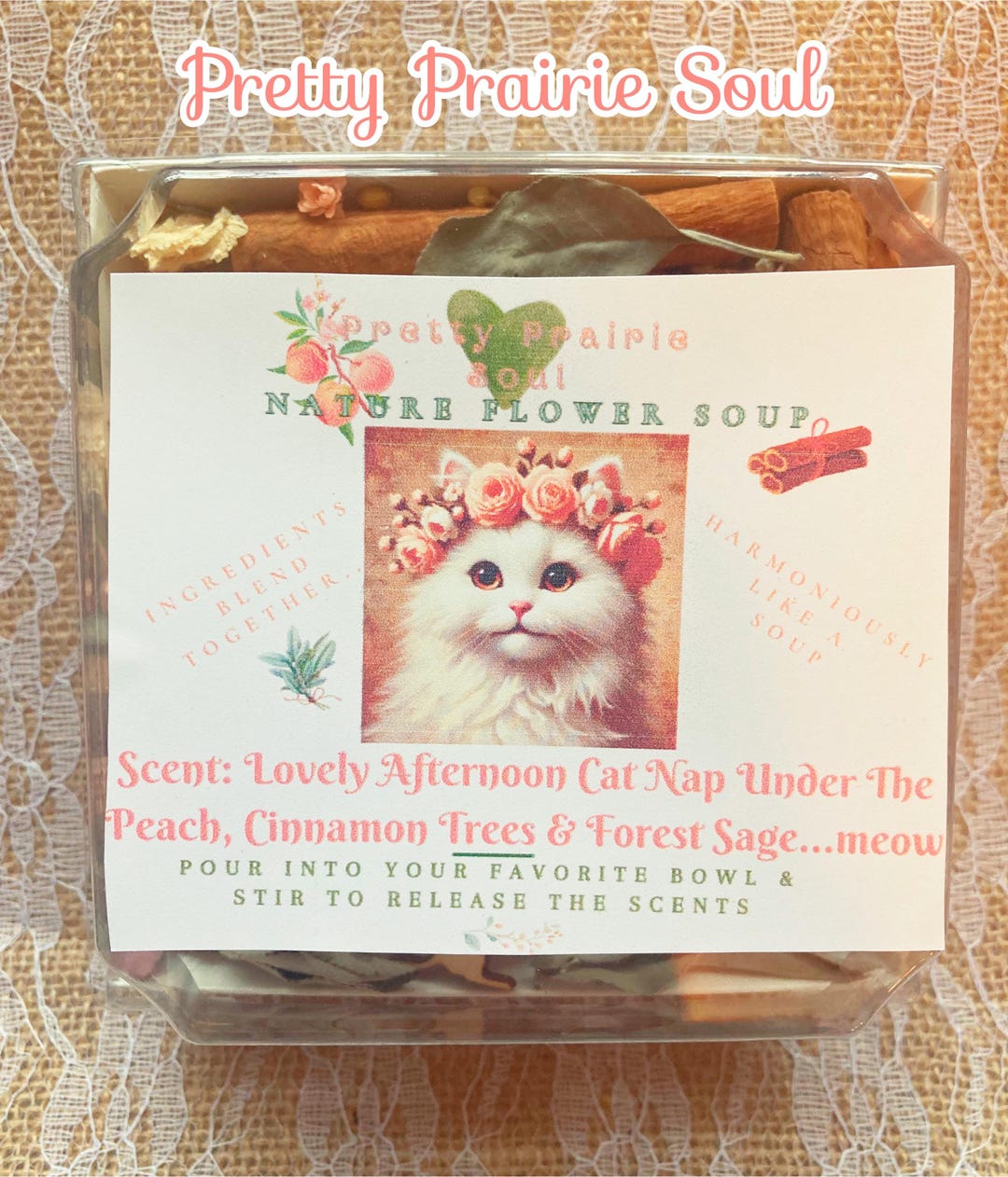 Lovely Afternoon Cat Nap Under the Peach, Cinnamon Trees & Forest Sage ...