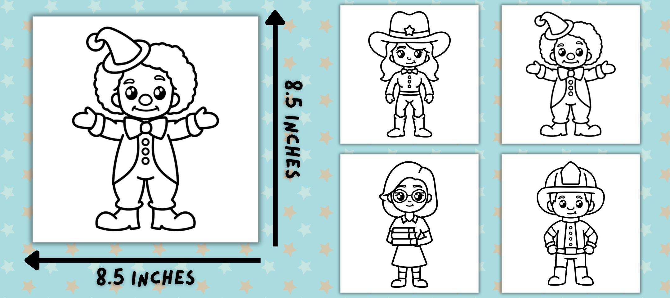 Cute Simple Characters Coloring Book by Maycontaincolor - Etsy
