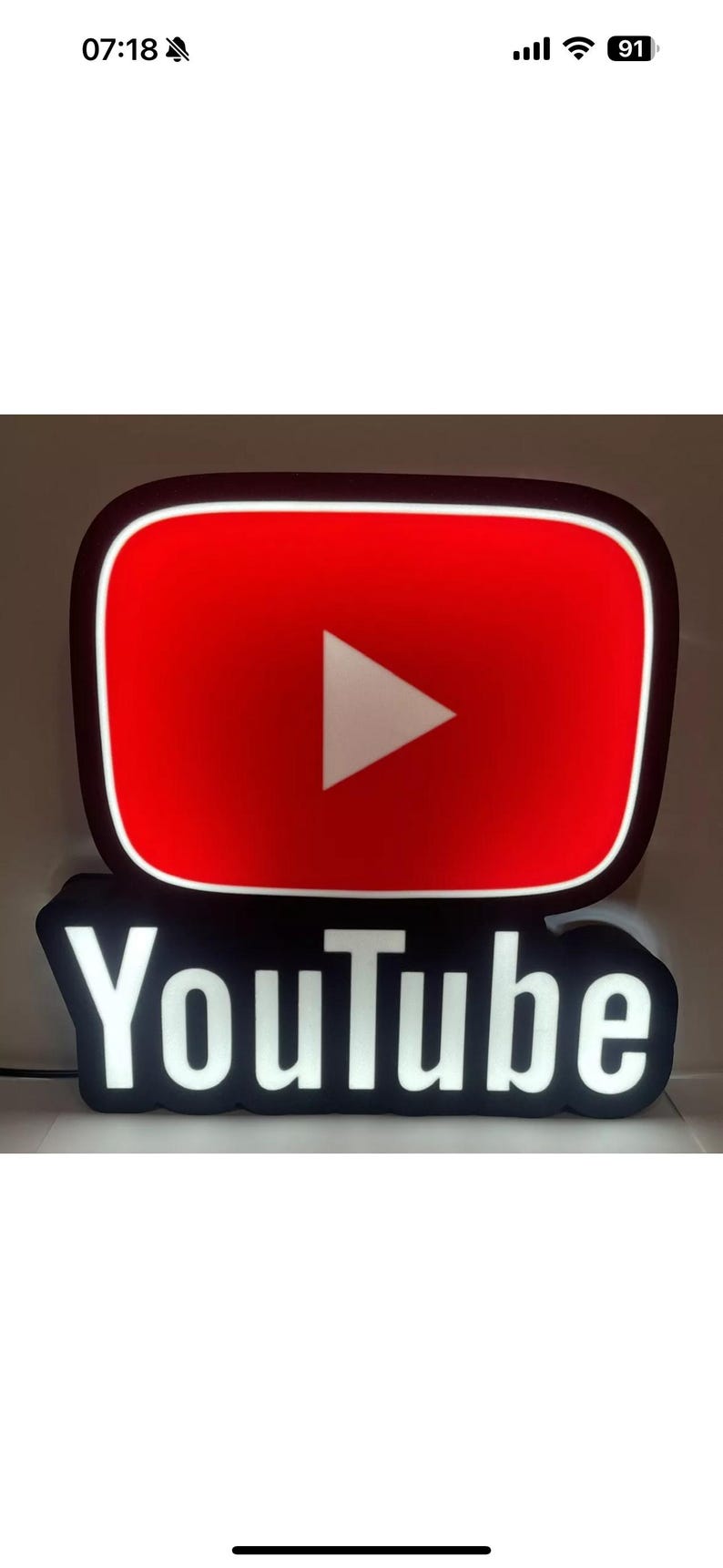 Youtube 3D Printed Light, Custom LED Sign, Personalized Light for ...