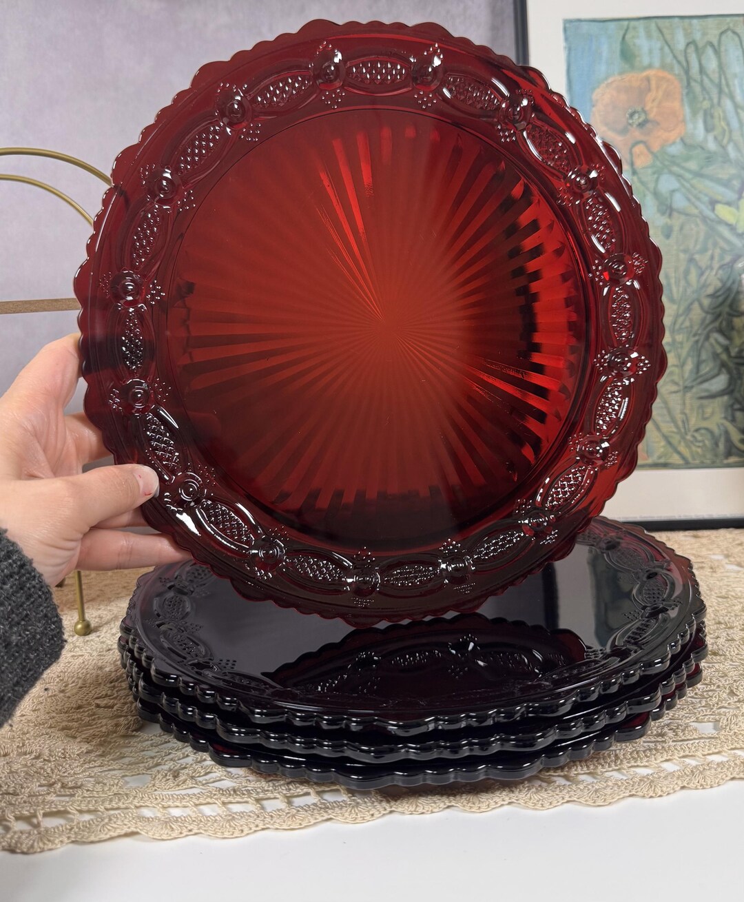 Vintage Avon 1876 Cape Cod Collection Dinner Plate Red 10.25 Victorian ...