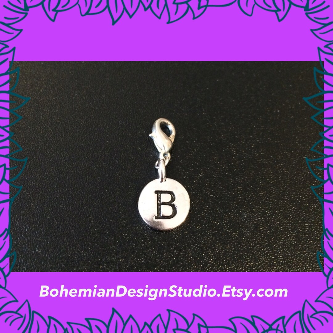 Letter Charm, Alphabet Charm, Personalised Initial Clip Charm, Monogram ...