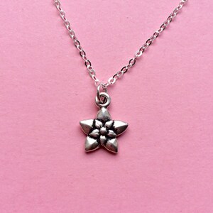 Jasmine Flower Necklace, Small Silver Flower Jewellery, Jasmine ...