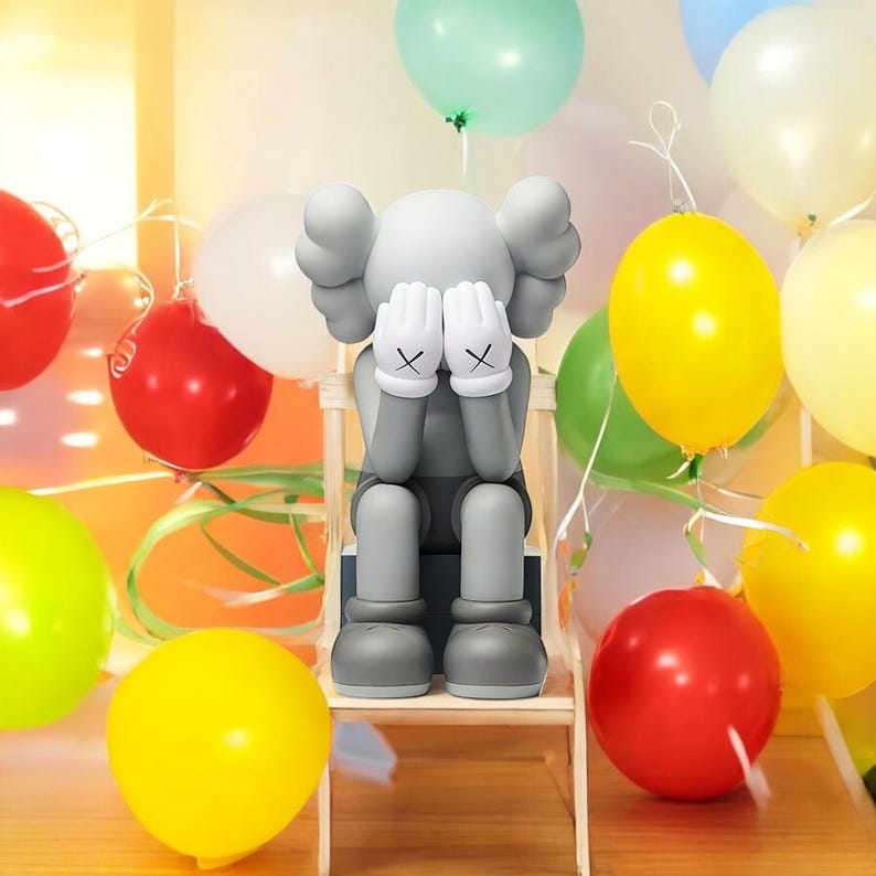 Custom KAWS Sitting Figure, 3D Printed Collectible Toy, Modern Art ...