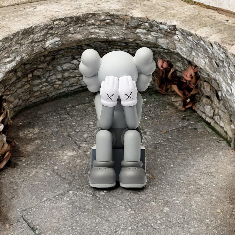 Custom KAWS Sitting Figure, 3D Printed Collectible Toy, Modern Art ...