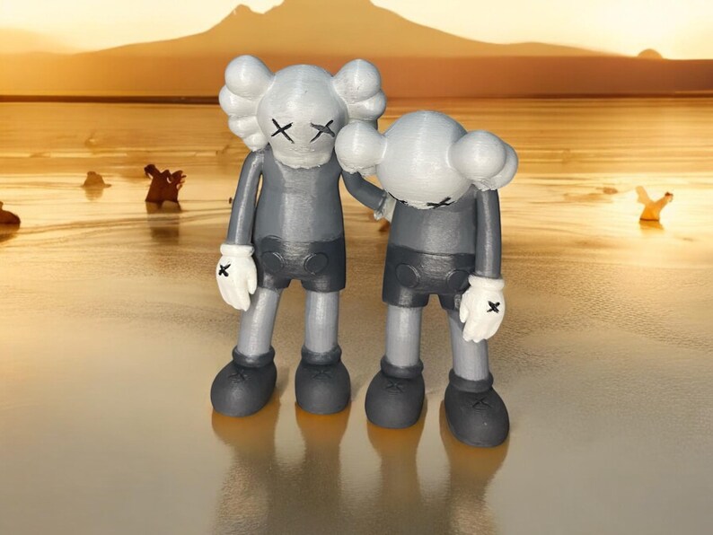 Sad Kaws Figures Hugging Set 20cm Collectible Designer Toy Black, Gold ...