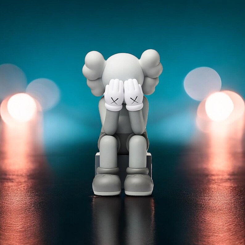 Custom KAWS Sitting Figure, 3D Printed Collectible Toy, Modern Art ...