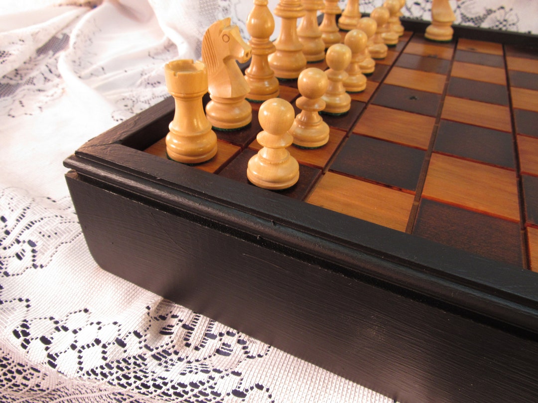 Chess Set Cherry From Reclaimed Barn Wood 67C - Etsy