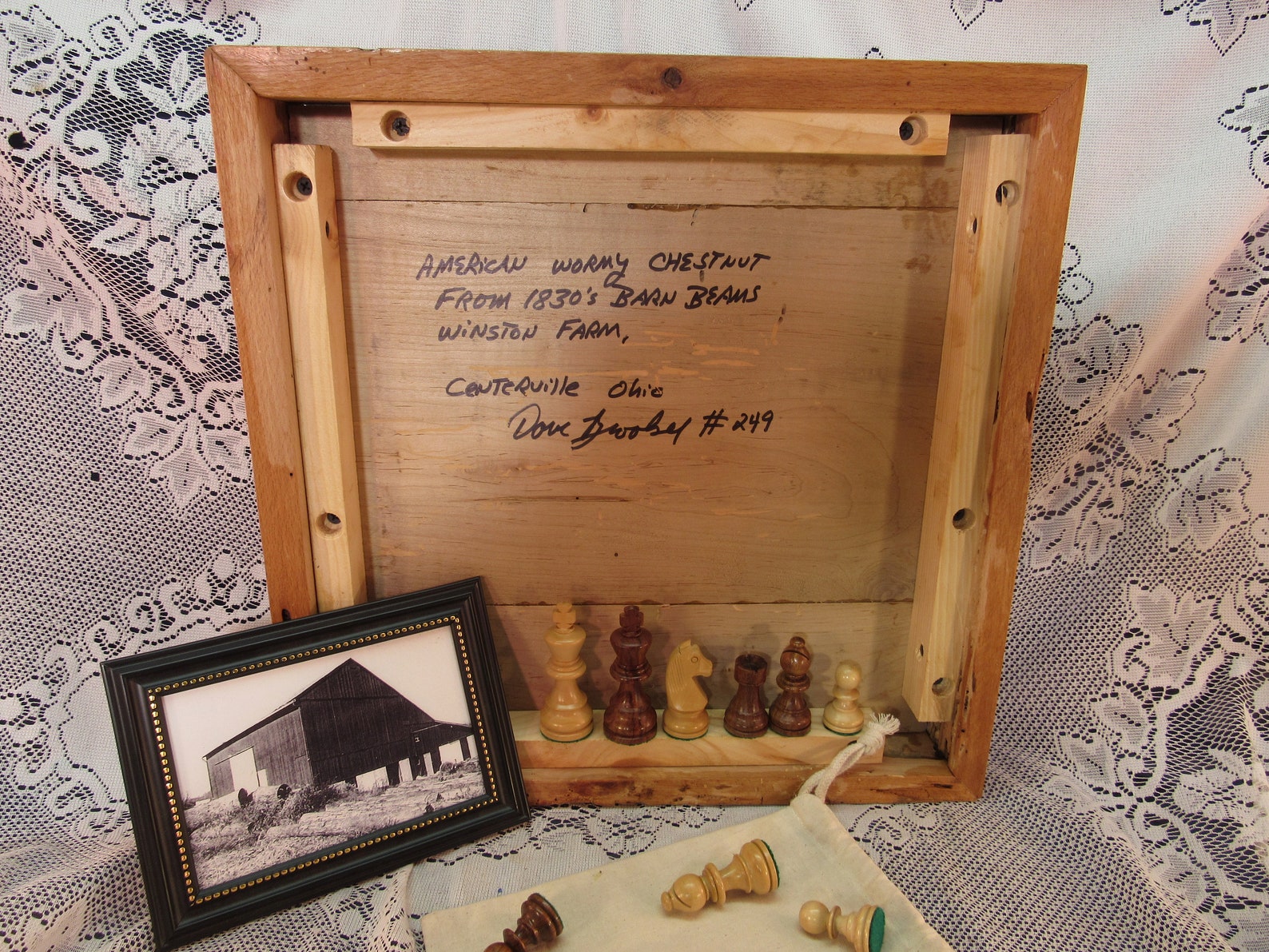 Ton of Worm Holes Chess Set in Reclaimed Wormy Chestnut Barn Wood Sku ...