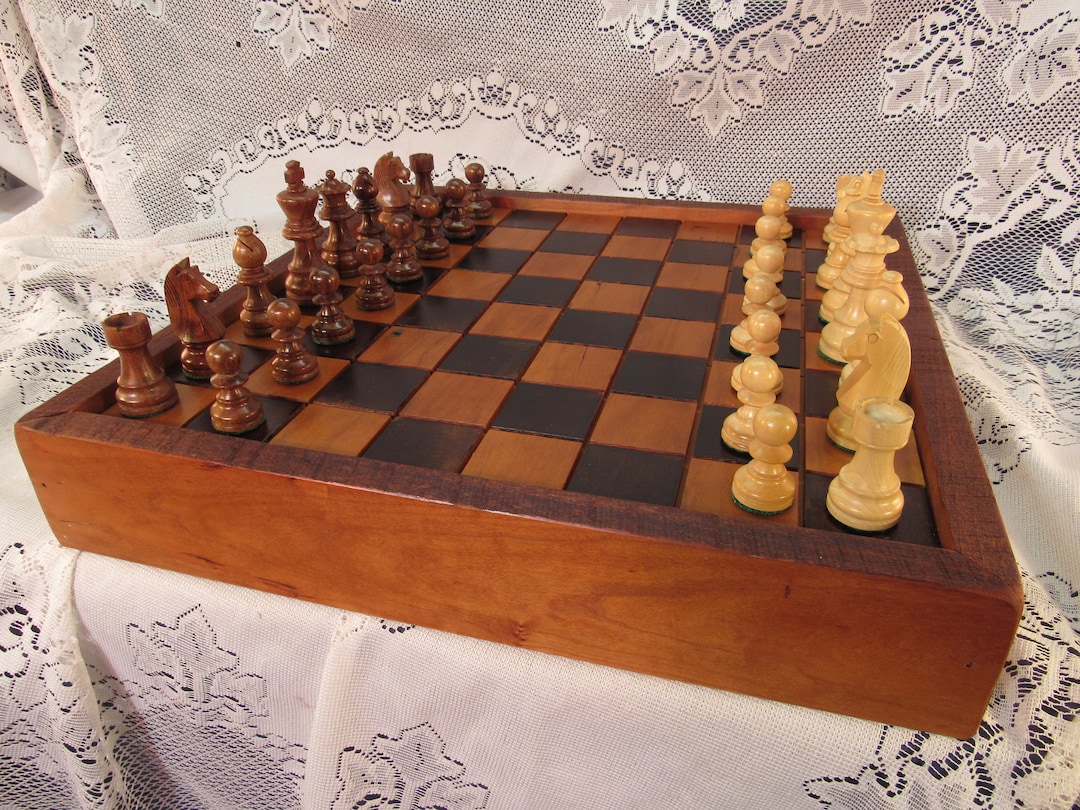 CHERRY Chess Set in Reclaimed Barn Wood Sku 33C - Etsy