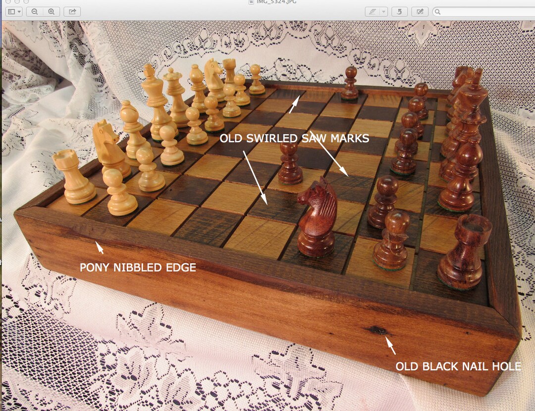 Chess Set Pony Nibbled Reclaimed Barn Wood Sku 221.. - Etsy