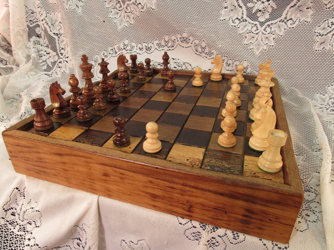 Chess Set in Reclaimed Barn Wood - Etsy