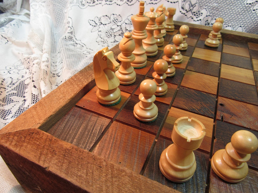 Chess Set From Tobacco Barn Reclaimed Barn Wood, Sku 257 - Etsy
