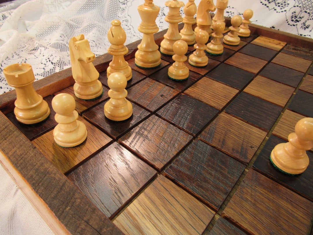 Chess Set in Reclaimed Barn Wood - Etsy